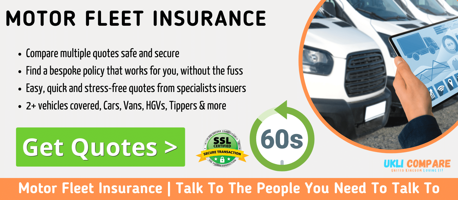 Motor Fleet Insurance Comparison That's Quick | UKLI Compare